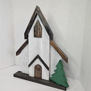 Handcrafted Wooden Church Model: Rustic Home Decor - Etsy