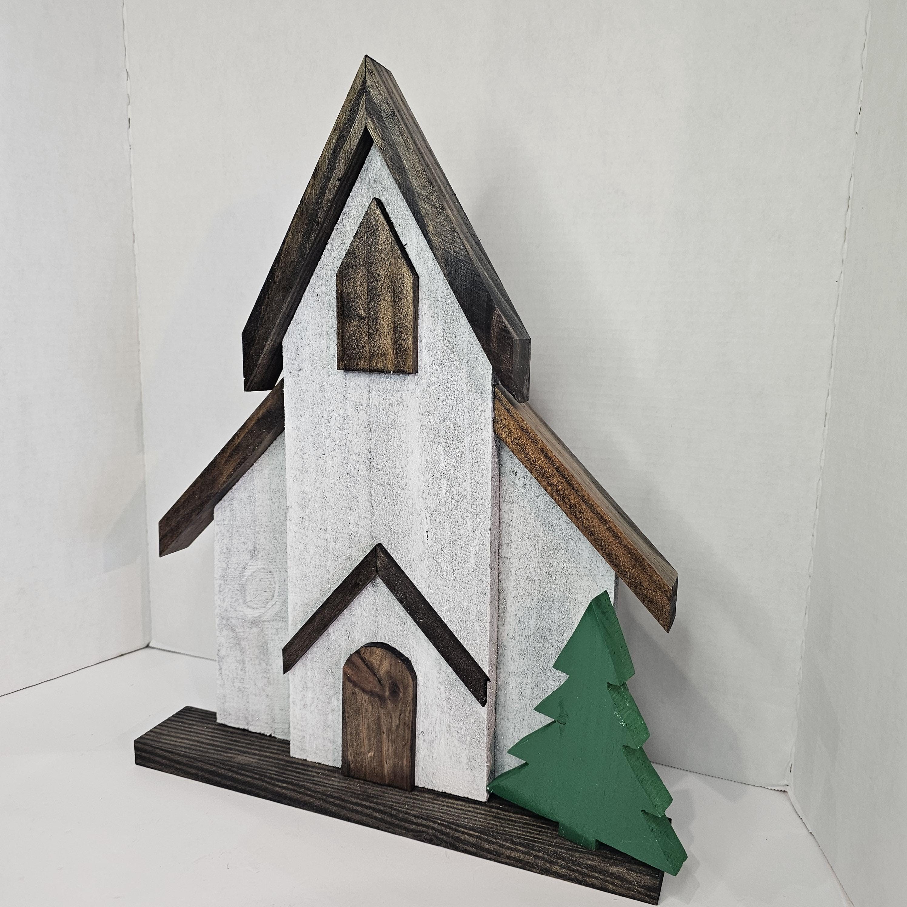 Handcrafted Wooden Church Model: Rustic Home Decor - Etsy