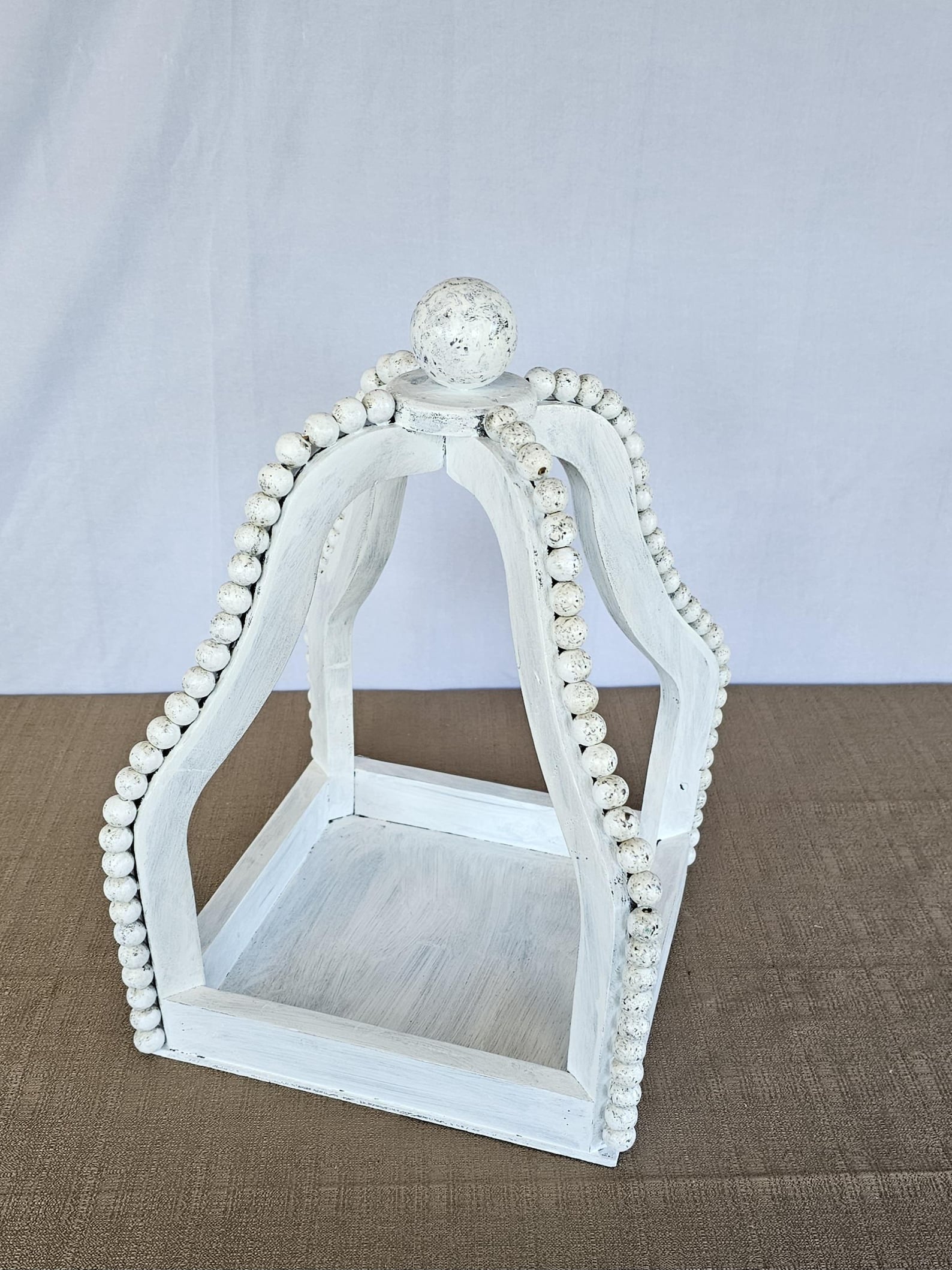 Rustic Farmhouse Beaded Lantern - Handmade Home Decor. - Etsy