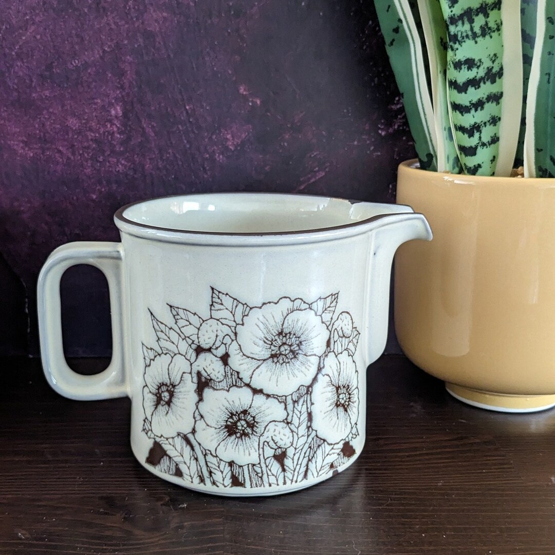 Vintage 70s Hornsea Milk Jug CORNROSE 1 Pint/0.5 Litre, Large Ceramic ...