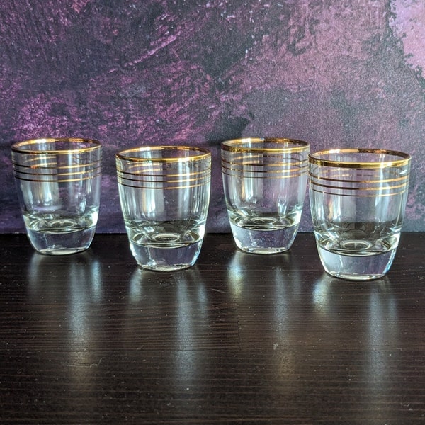 Gold Rim Drinking Glasses - Etsy