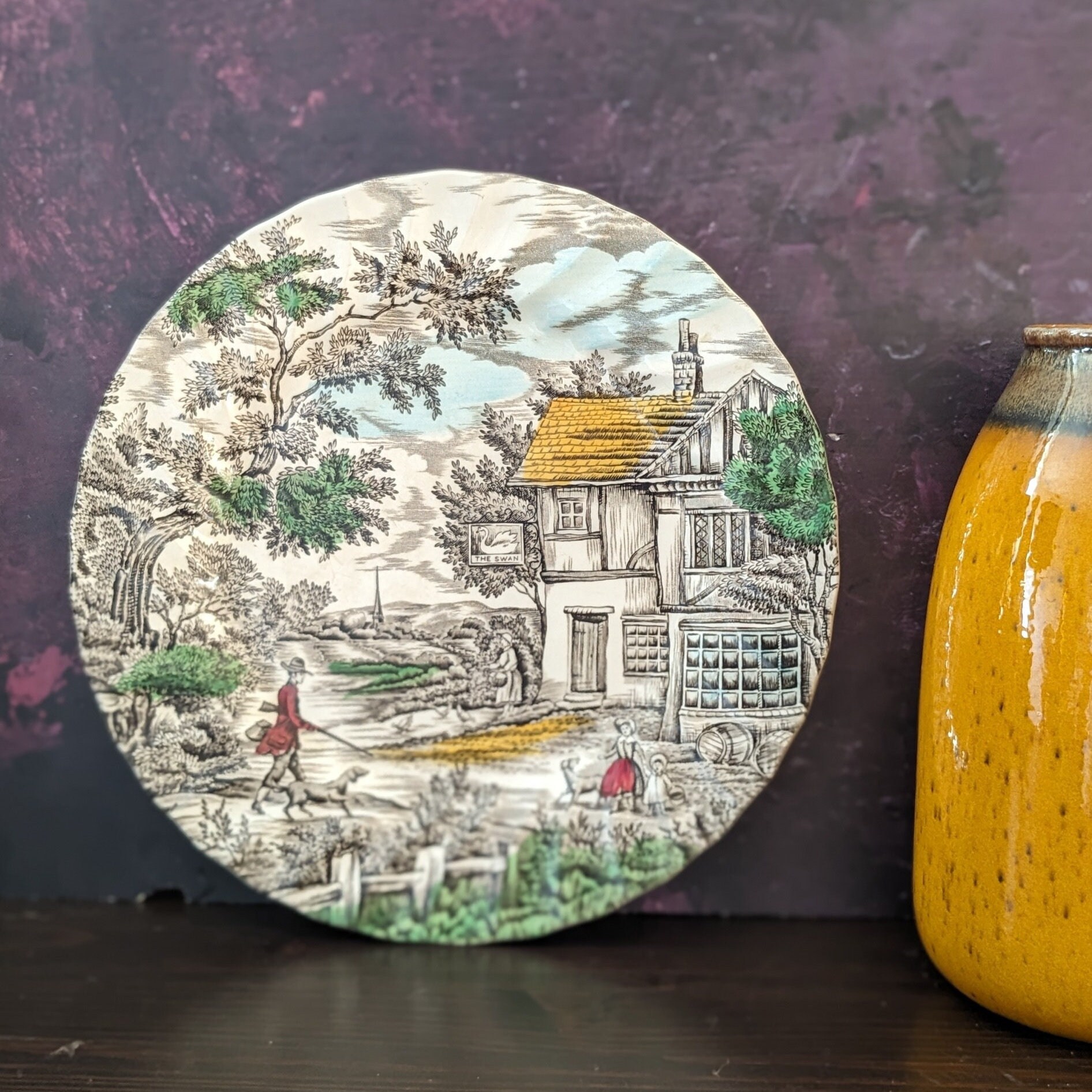 Vintage Myott 'the Hunter' Dinner Plate: Hand-engraved Transferware - Etsy