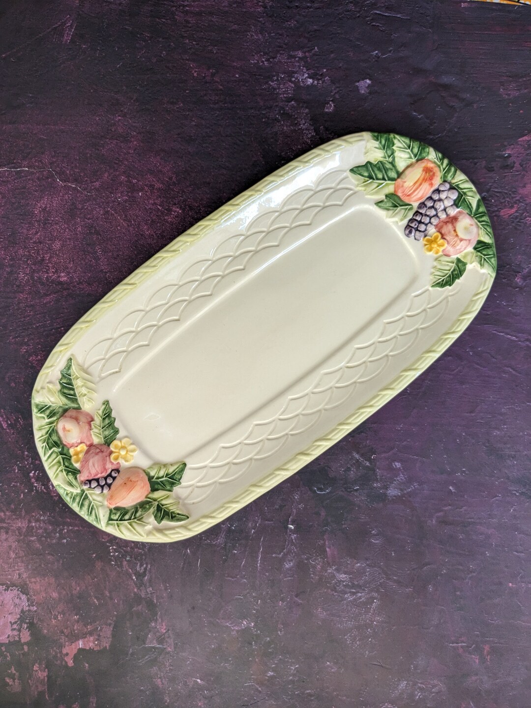 Vintage Hand Painted Fruit Platter A Santos Made in Portugal Majolica ...