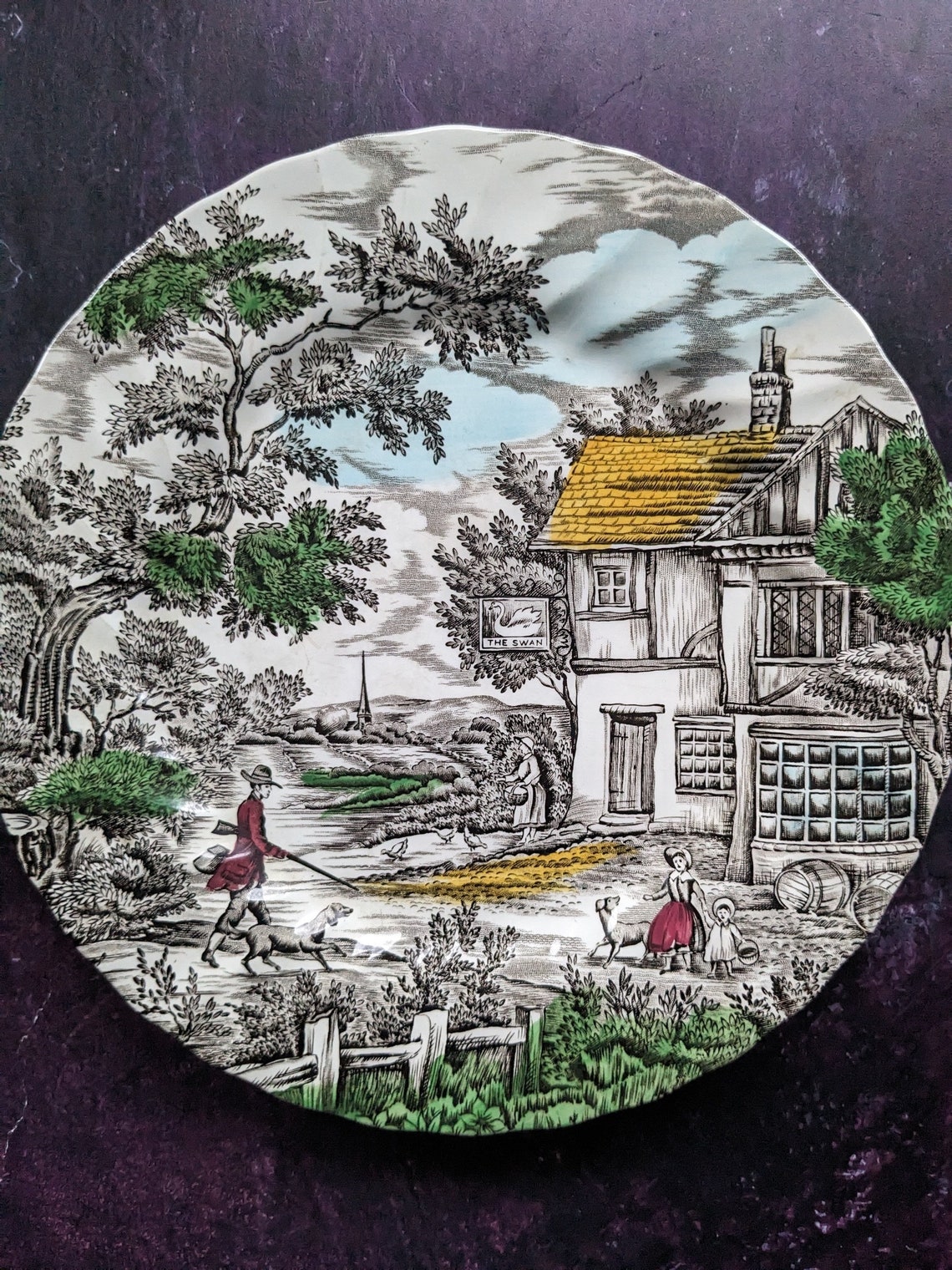 Vintage Myott 'the Hunter' Dinner Plate: Hand-engraved Transferware - Etsy