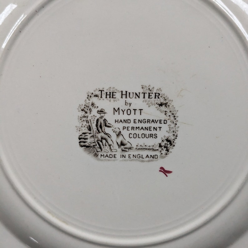 Vintage Myott 'the Hunter' Dinner Plate: Hand-engraved Transferware - Etsy