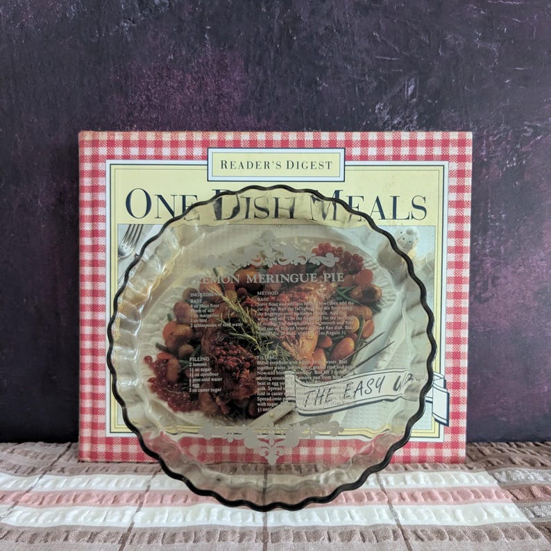 Vintage Lemon Meringue Pie Recipe Dish by Arcopal France, Smokey Brown ...