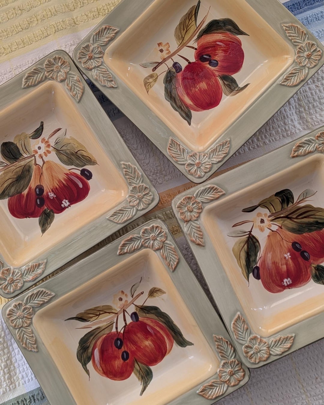 Pamela Gladding Hand Painted Toscana Square Bowl, Certified ...