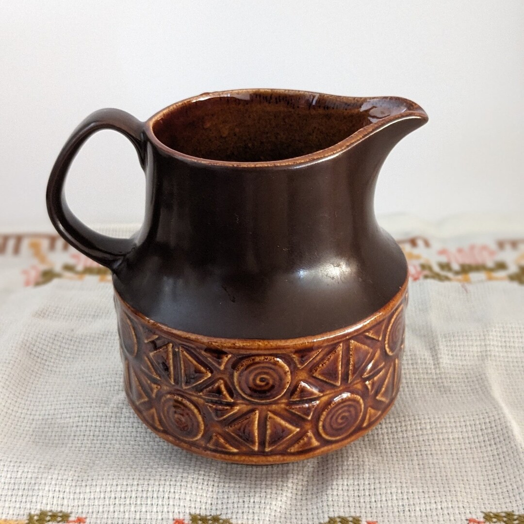 Vintage BESWICK Milk Jug in Zorba Pattern Midcentury Design, Brown ...