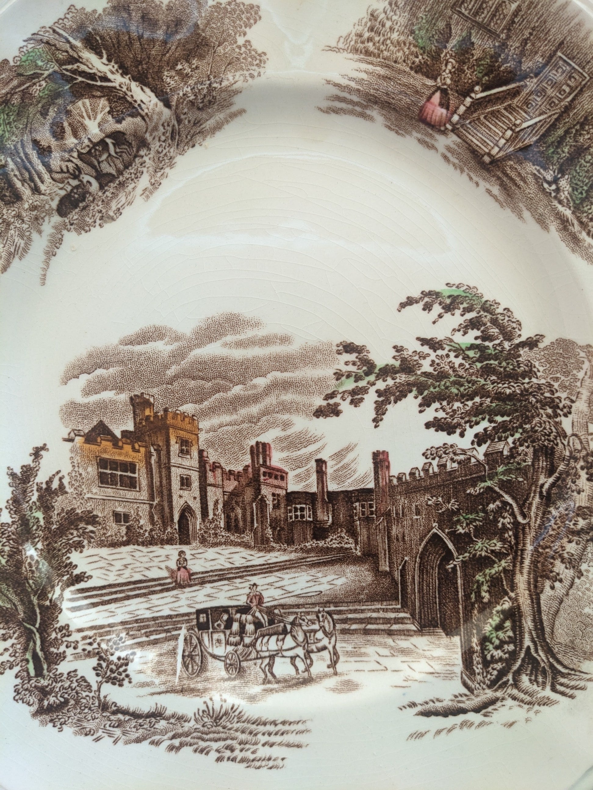 Vintage 1930s Haddon Hall Plate by Johnson Bros: Brown Transferware - Etsy