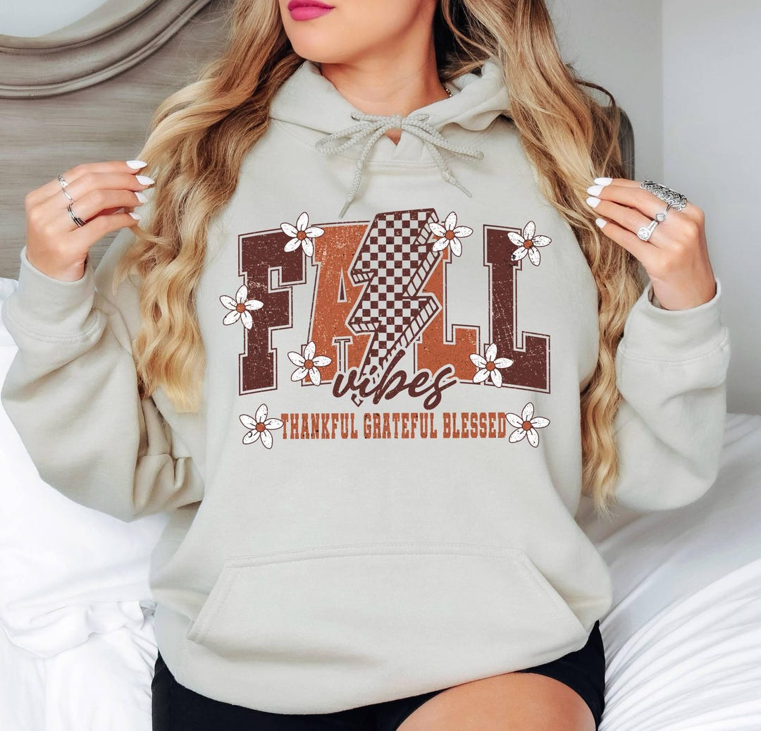 Fall Vibes Hoodie, Autumn Thanksgiving Gift,pumpkin Spice Hoodie ...