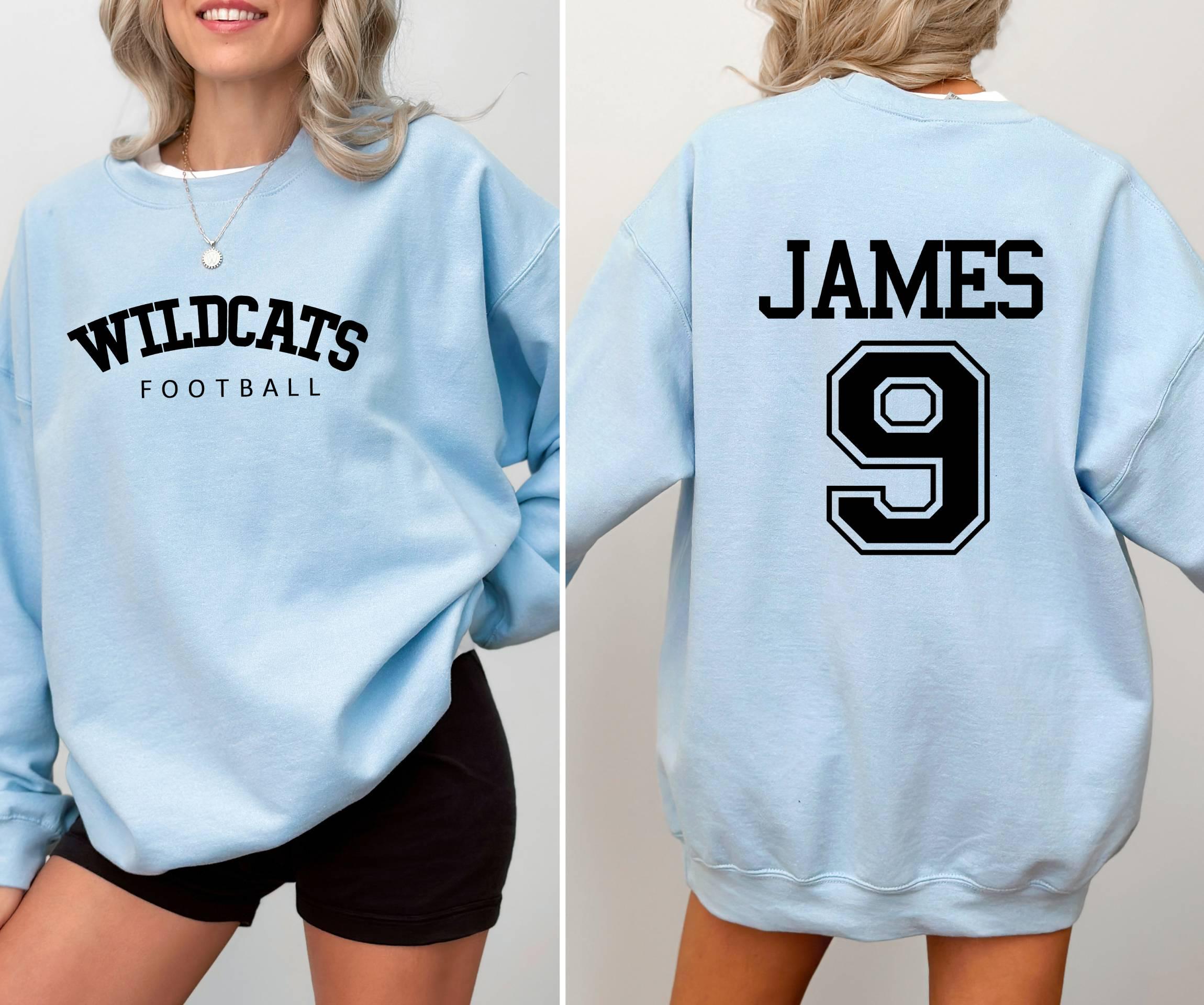 Custom Football Team Name and Number Sweatshirt, Gift for Football Team ...