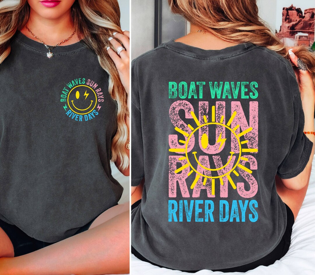 Boat Waves Sun Rays River Days Comfort Colors Shirt, Summer Shirt ...