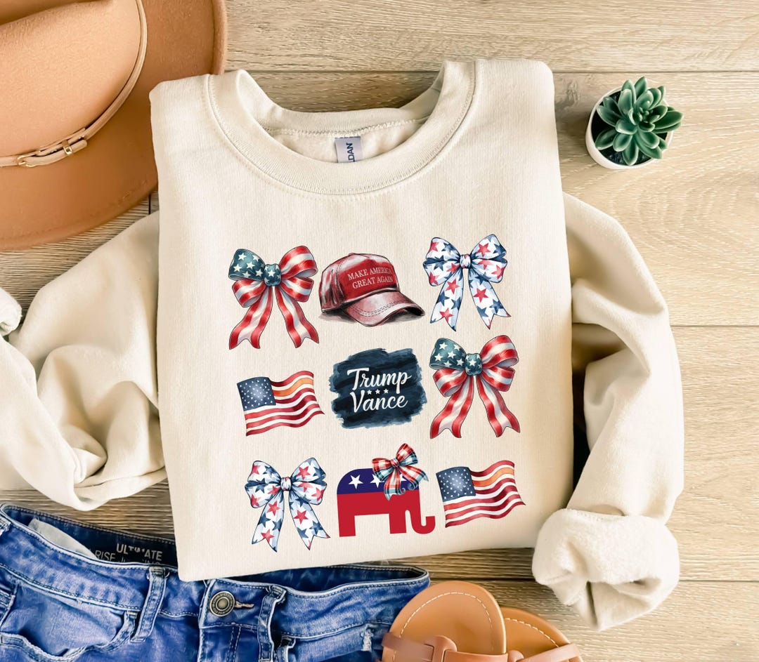 Trump Coquette Bow Sweatshirt, Trump MAGA Sweatshirt,trump Elephant ...