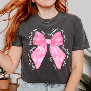 Comfort Colors© Custom Pink Bow Breast Cancer Shirt,cancer Coquette ...