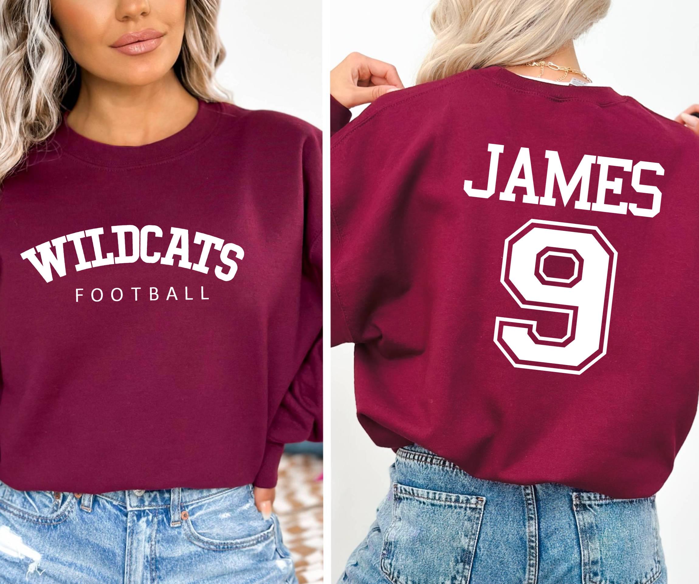 Custom Football Team Name and Number Sweatshirt, Gift for Football Team ...