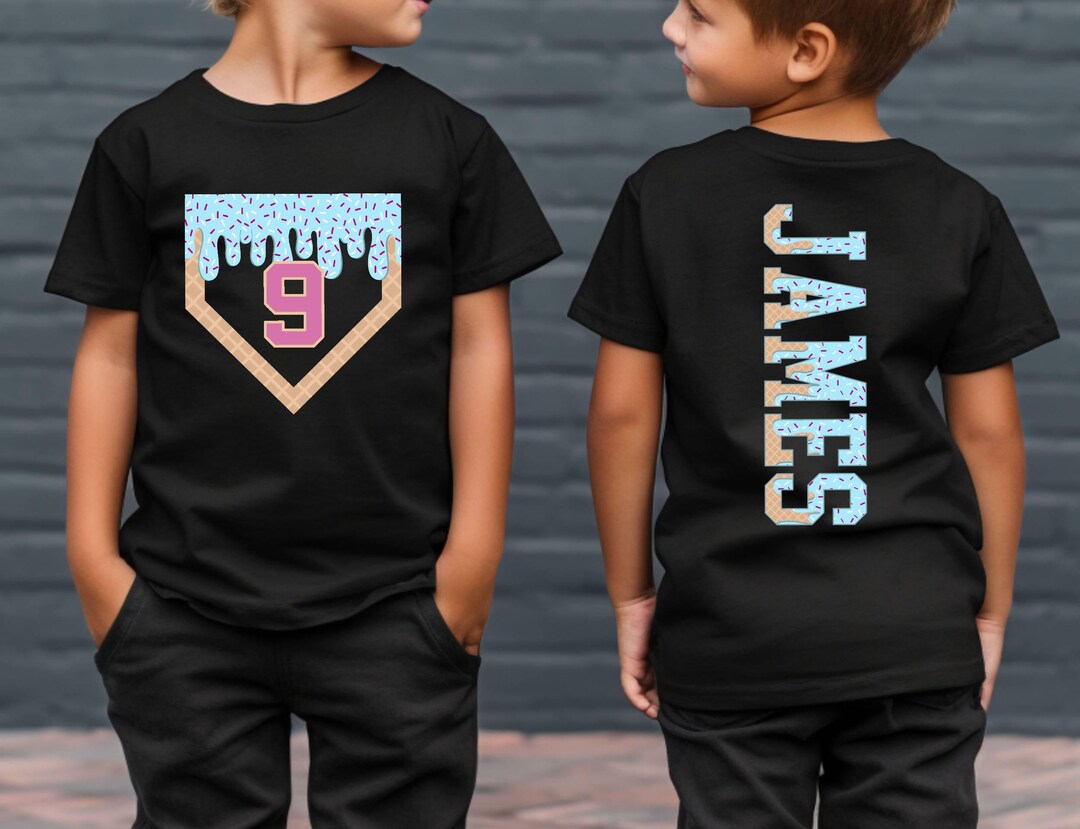Personalized Baseball Drip Shirt for Kids, Boy Birthday Baseball Shirt ...