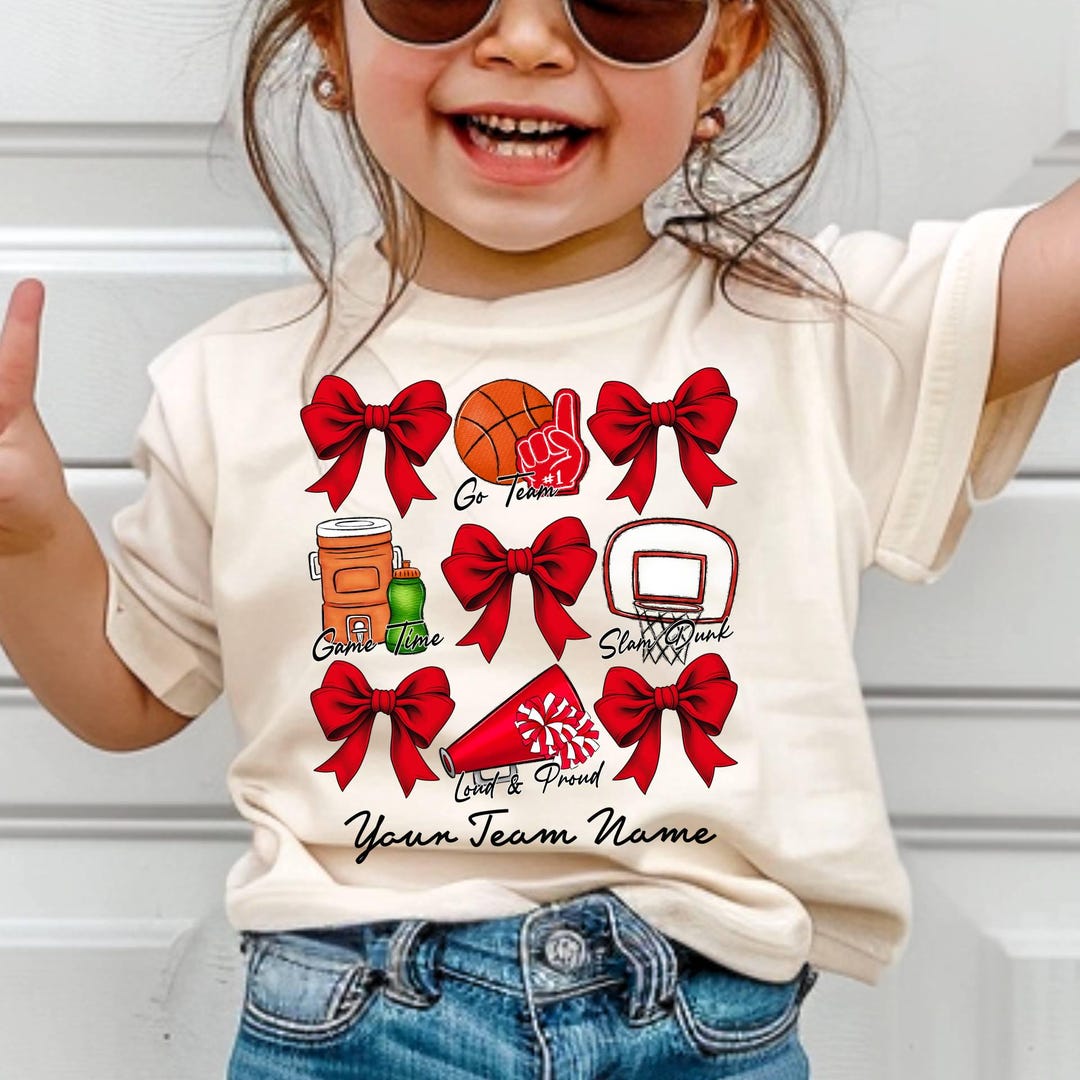 Custom Basketball Bow Shirt,kids Shirt,basketball Toddler Shirt,girls ...
