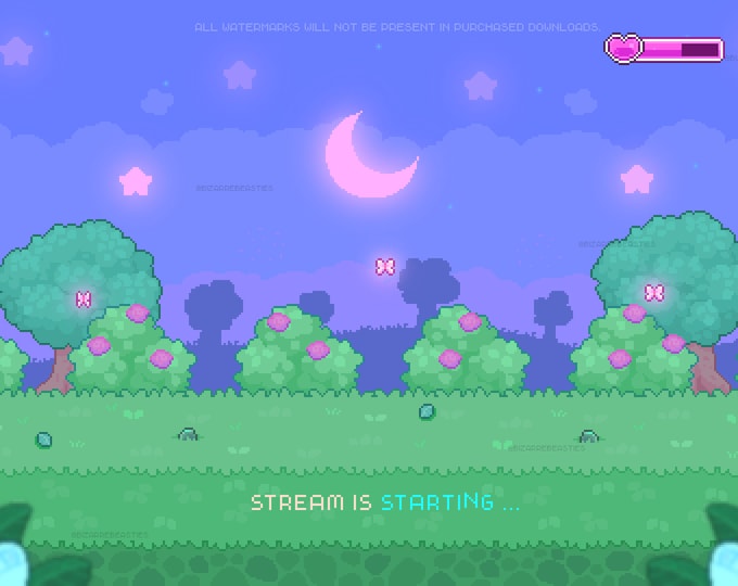 Cute 4x Animated Twitch Stream Scenes Pack Stream is Starting, Ending ...