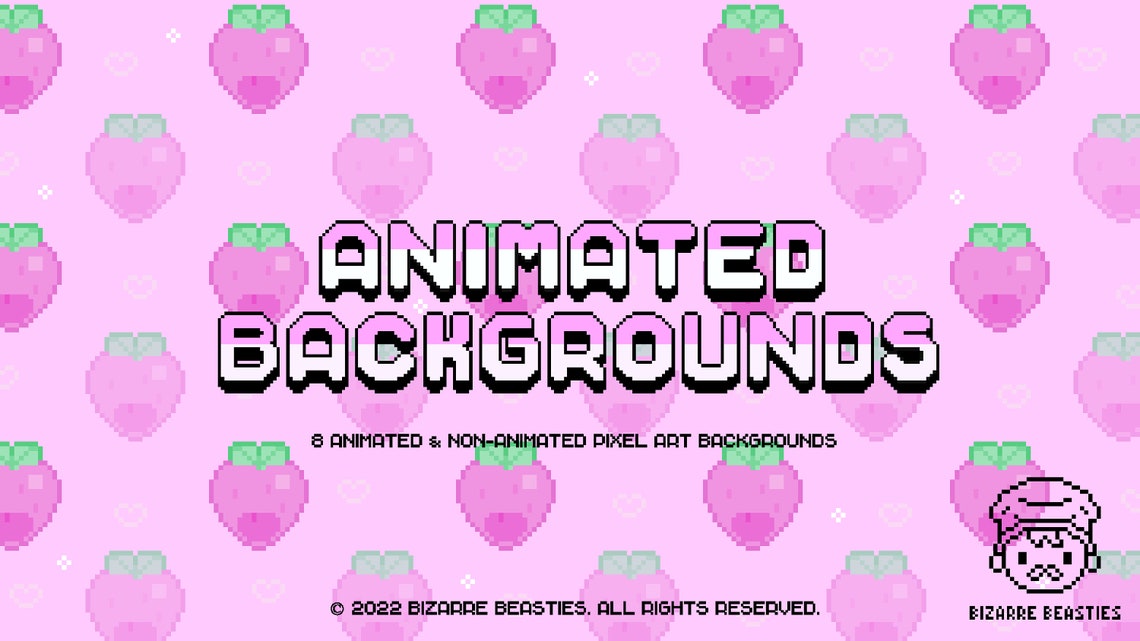 8x Cute Animated Backgrounds Pack for Streaming Twitch - Etsy