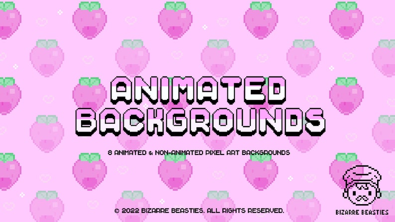 8x Cute Animated Backgrounds Pack for Streaming, Twitch, Youtube, Zoom ...