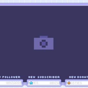 Cute Pixel Art Animated Stream Overlay Pack: Simple, Twitch , Chat Screen, Webcam, Vtuber ...