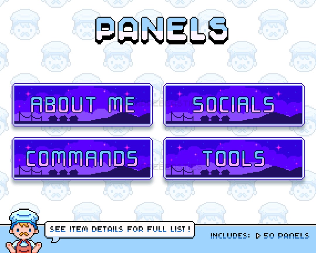 50x Twitch Panels Pack Pixel Art Panels, Stream Panels, Streaming ...