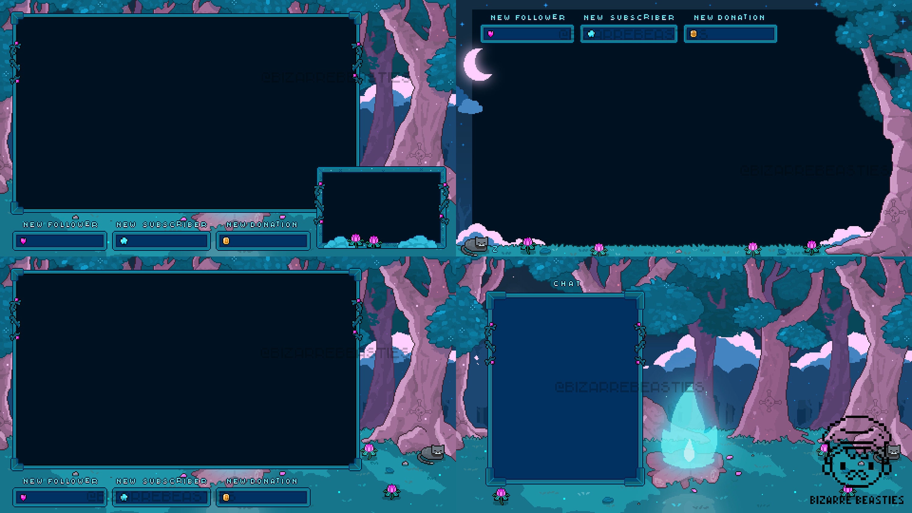 Premium Animated Twitch Overlay Cute Pixel Art Stream - Etsy UK