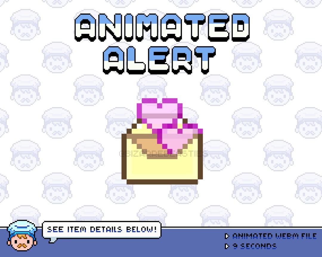 Cute Animated Stream Alert ~ Twitch Alert, Alert Box, Animated Alert ...