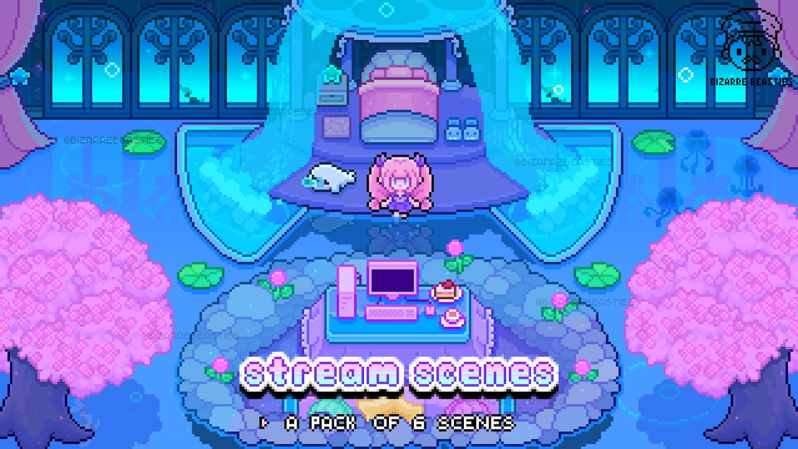 6 Cute Animated Stream Scenes - Starting, Brb, Ending, Offline Screen ...