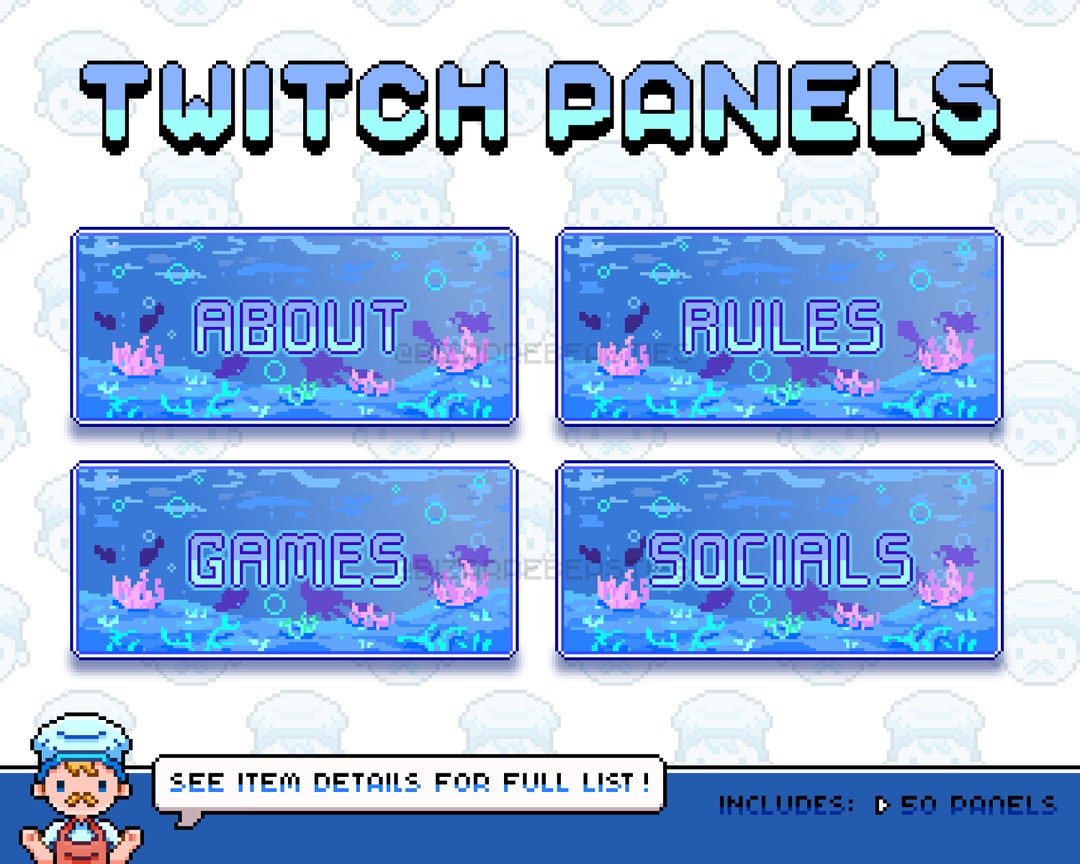 50x Cute Twitch Panels Kawaii Pixel Art Stream Panels Pixel Panels ...
