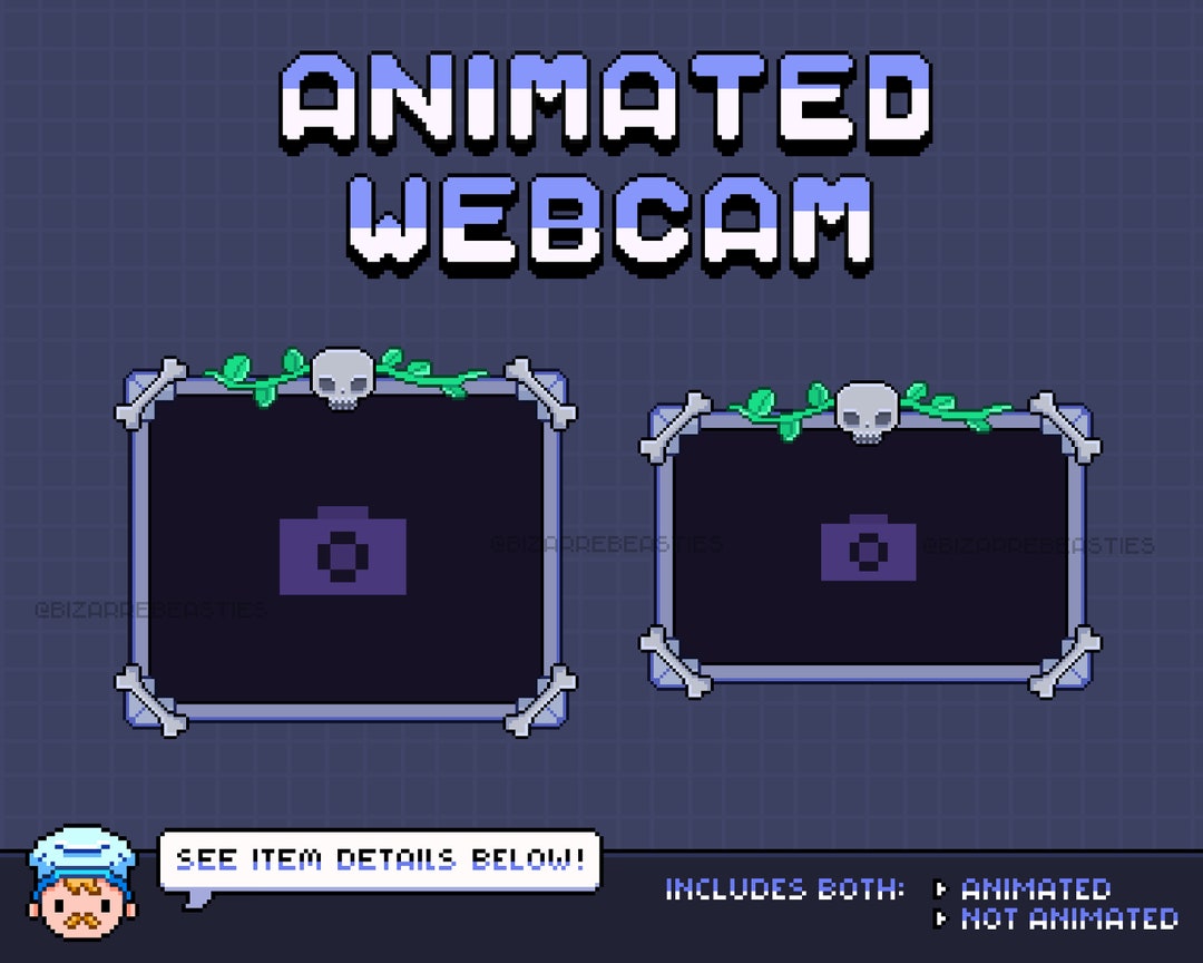 Cute Animated Webcam Animated Twitch Overlays, Pixel Art Stream Overlay ...