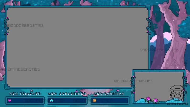 Premium Animated Twitch Overlay Cute Pixel Art Stream - Etsy