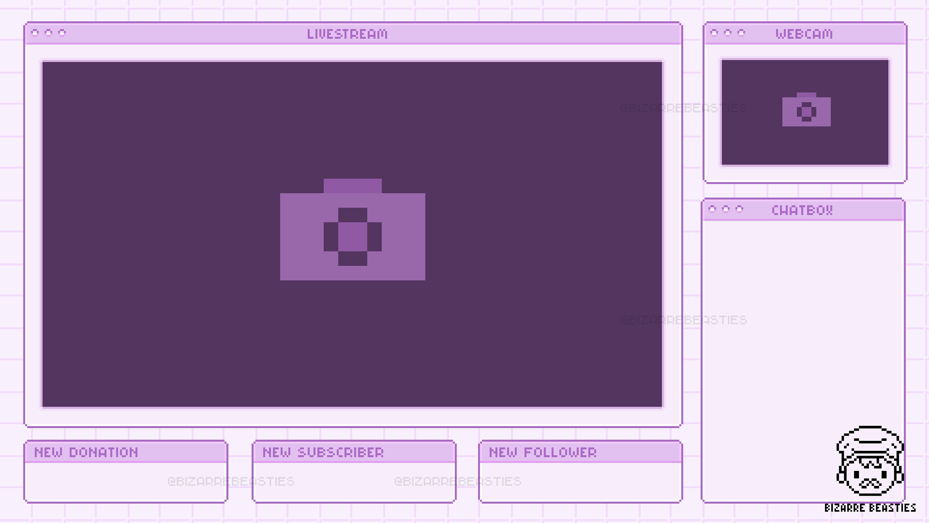 Editable Stream Overlay Pack Pixel Art Computer Windows - Etsy UK
