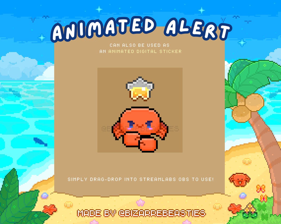 1 Cute Animated Stream Alert ~ Pixel Art Twitch Alert, OBS, Funny ...