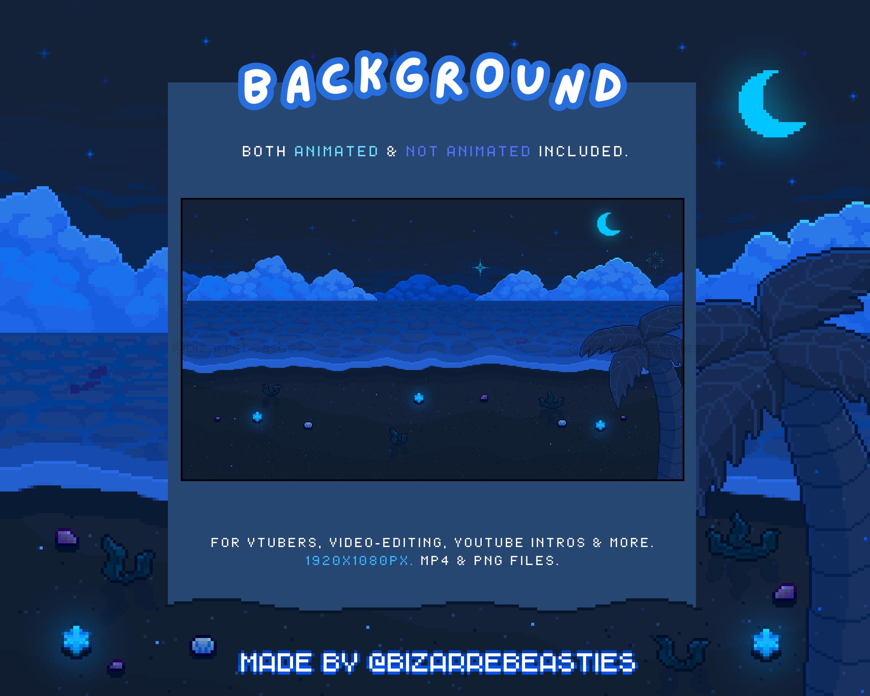 1 Pixel Art Animated Background - Youtube Channel Intro, YT Endcard ...