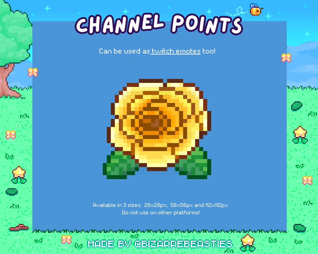 Cute Twitch Emote or Channel Point Pixel Art Stream Subscriber Rewards ...