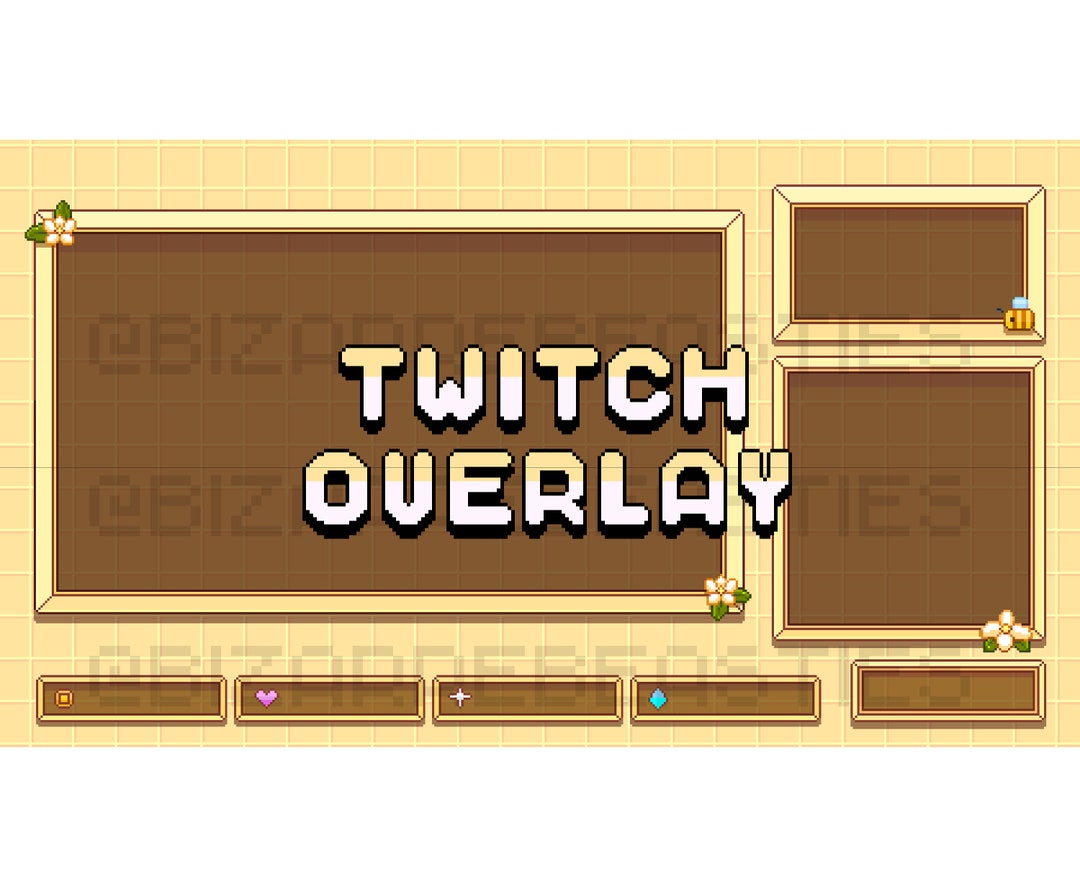 Cute Honey Butter Waffle Simple Twitch Overlay 8bit Pixel - Etsy