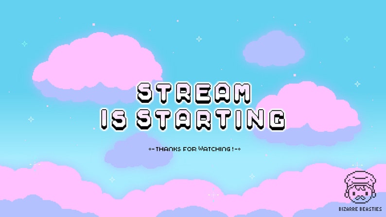 Cute 4x Animated Twitch Stream Screens 8bit Pixel Art - Etsy