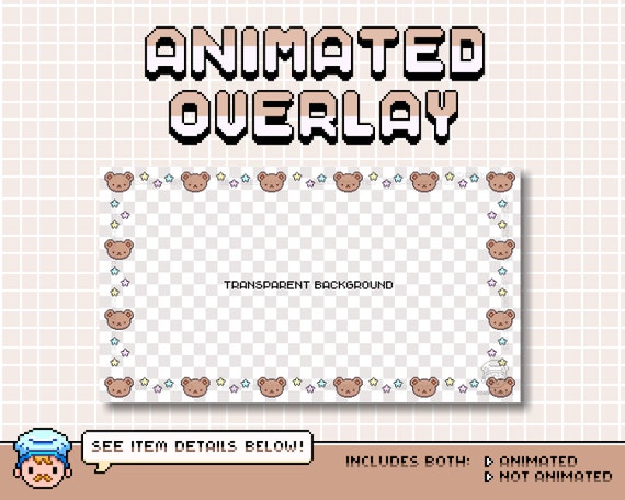 Cute Animated Overlay Border Stream Overlay Twitch Overlay - Etsy