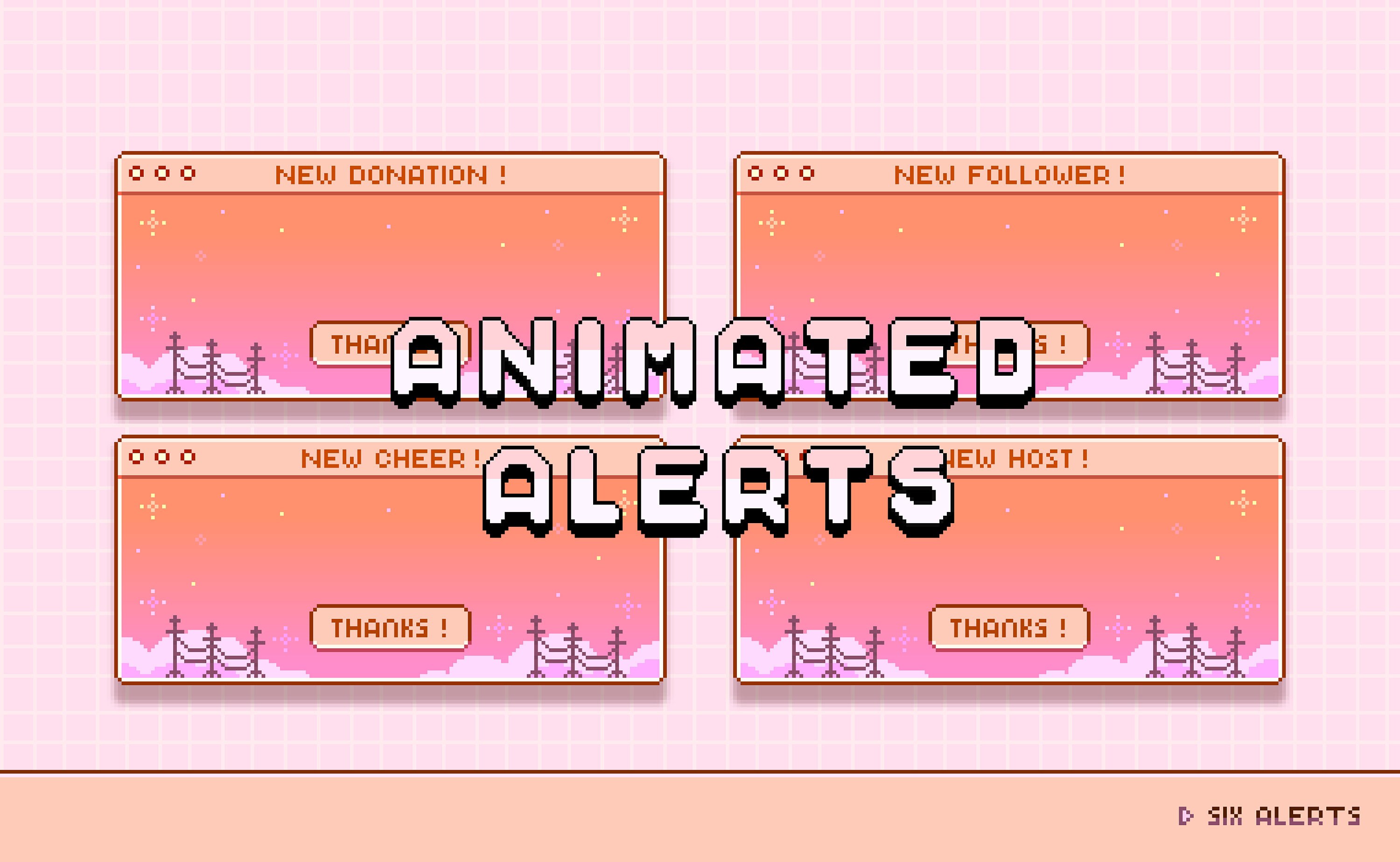 Cute 6x Animated Alerts Sunset Skies Animated Twitch Alerts | Etsy