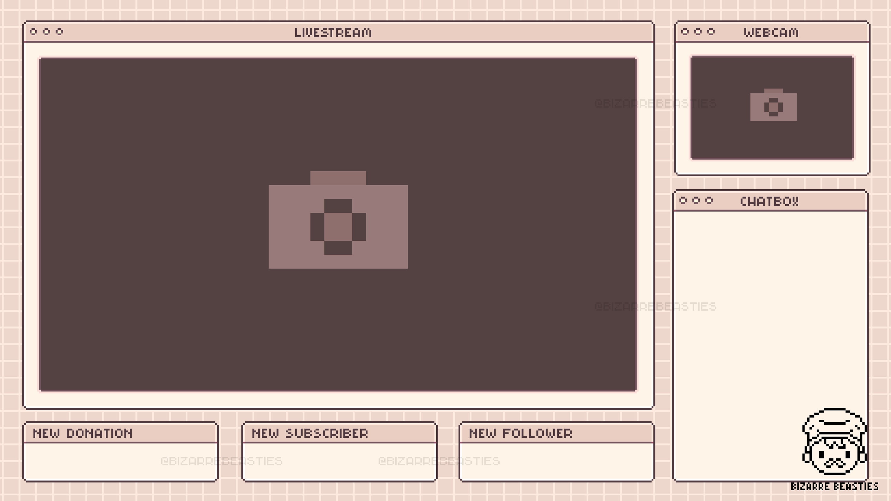 Editable Stream Overlay Pack Pixel Art Computer Windows - Etsy Canada