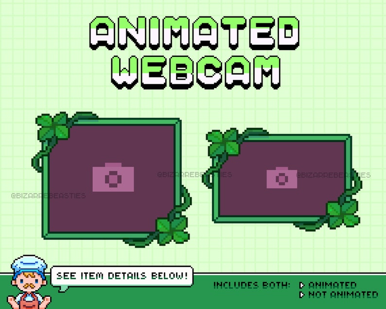 Cute Animated Webcam Overlay Mini ~ Pixel Art All-in-one (webm, Png ...