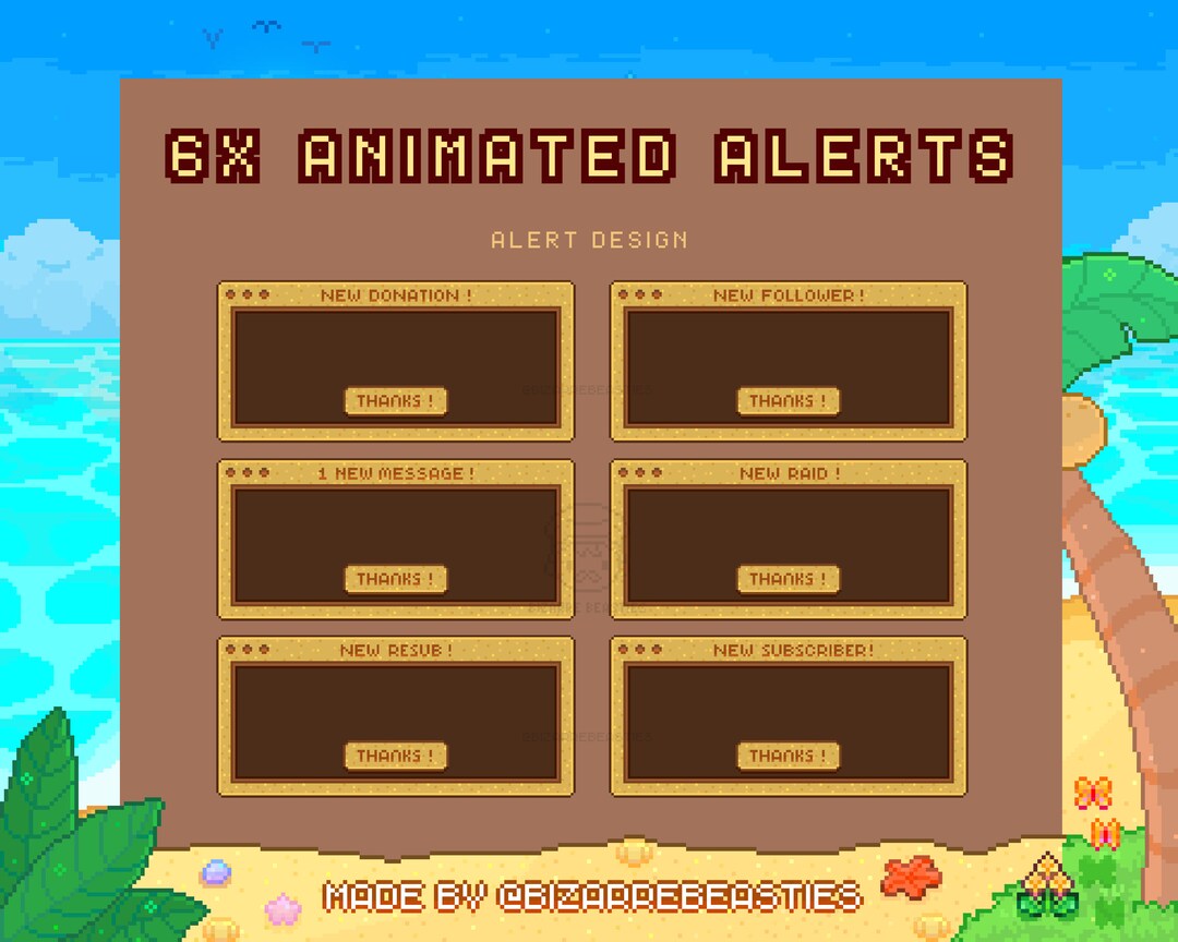 6x Animated Stream Alerts Twitch Pixel Art Alert Box New - Etsy