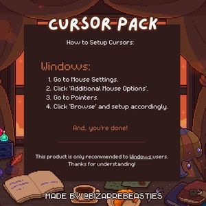 Kawaii Mouse Cursors Pack - 12 Designs - Desktop Decor, Cute Pixel Art ...