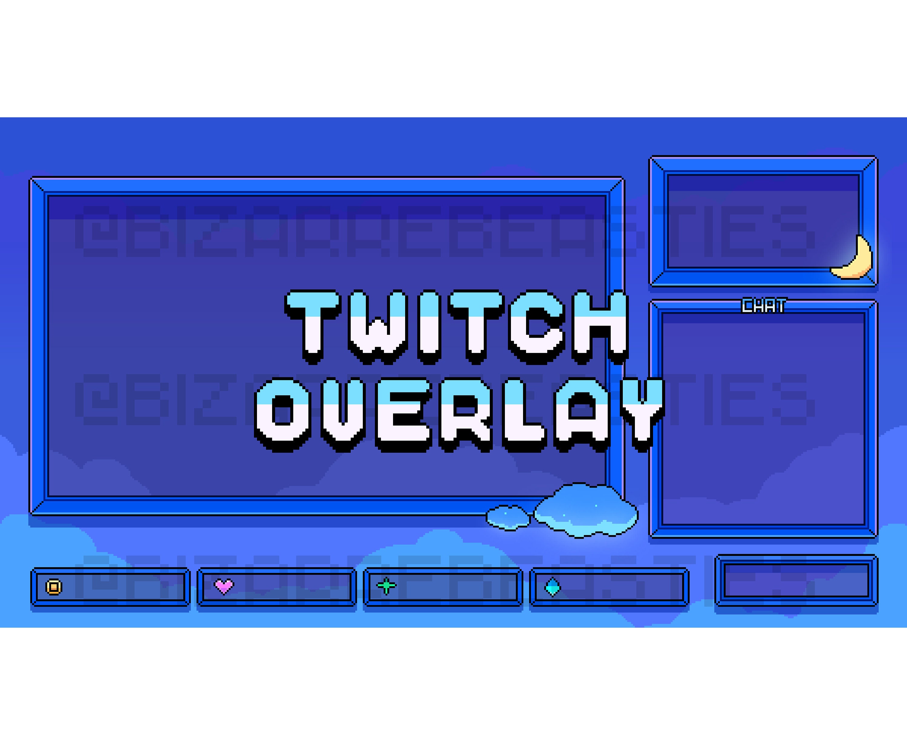 Cute Twitch Overlay 8bit Pixel Art Twitch Overlays Kawaii - Etsy Singapore