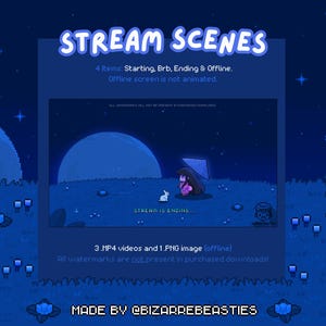 Cute 4x Animated Twitch Stream Screens Pack - 8bit Pixel Art Animation ...
