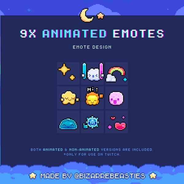 Pixel Art Animated Emotes - Etsy