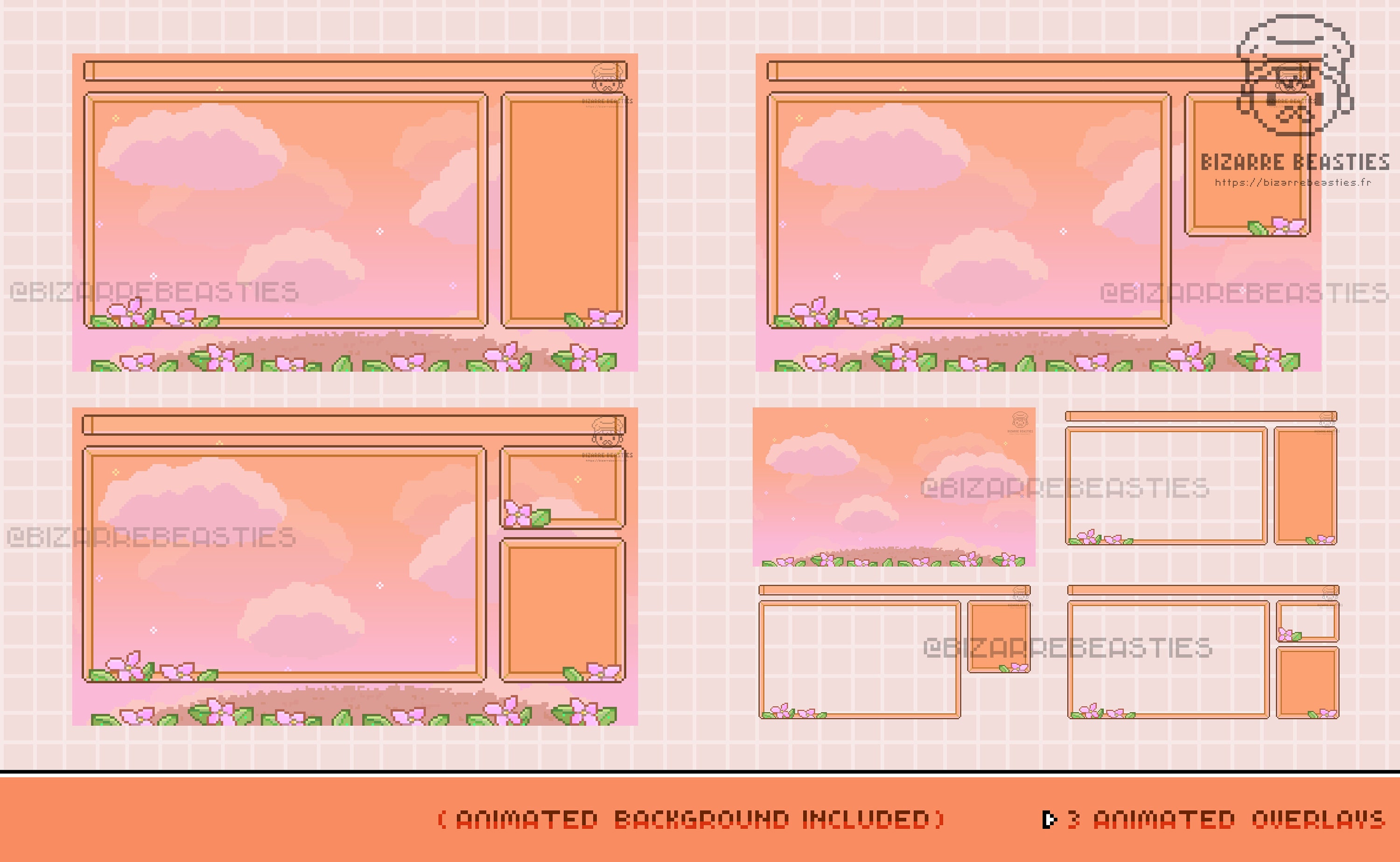 Pixel Art Animated Twitch Package Animated Overlays | Etsy