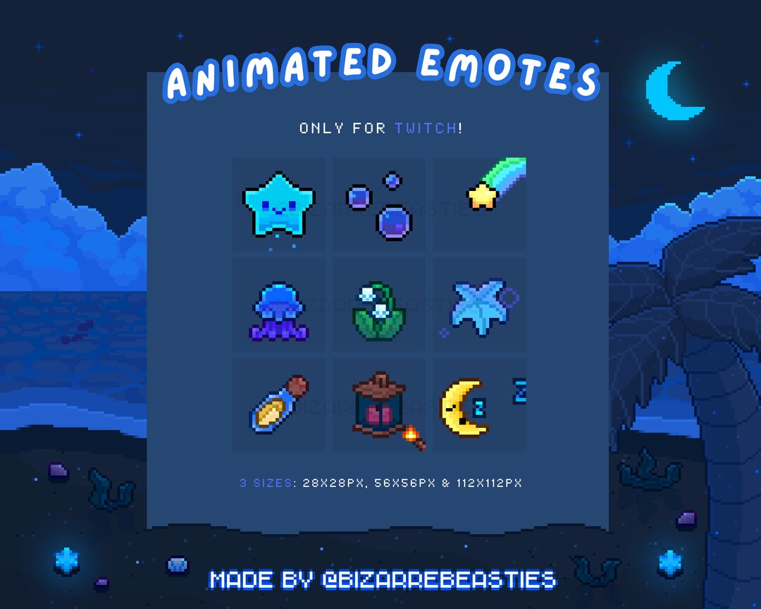 9x Animated Pixel Art Twitch Emotes - Subscriber Rewards, Cute Shooting ...