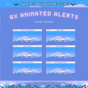 6x Animated Stream Alerts, Pixel Art Twitch Alert Box, New Subscriber ...